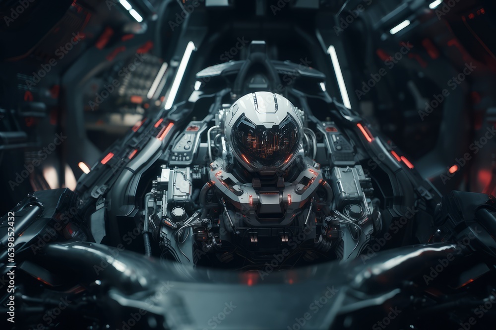 Cosmic Vanguard's Vigil: Shiny Cyborg in Chromatic Armor Steers the ...