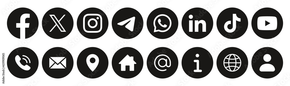 social media icons. social media logo , facebook, instagram, youtube ...