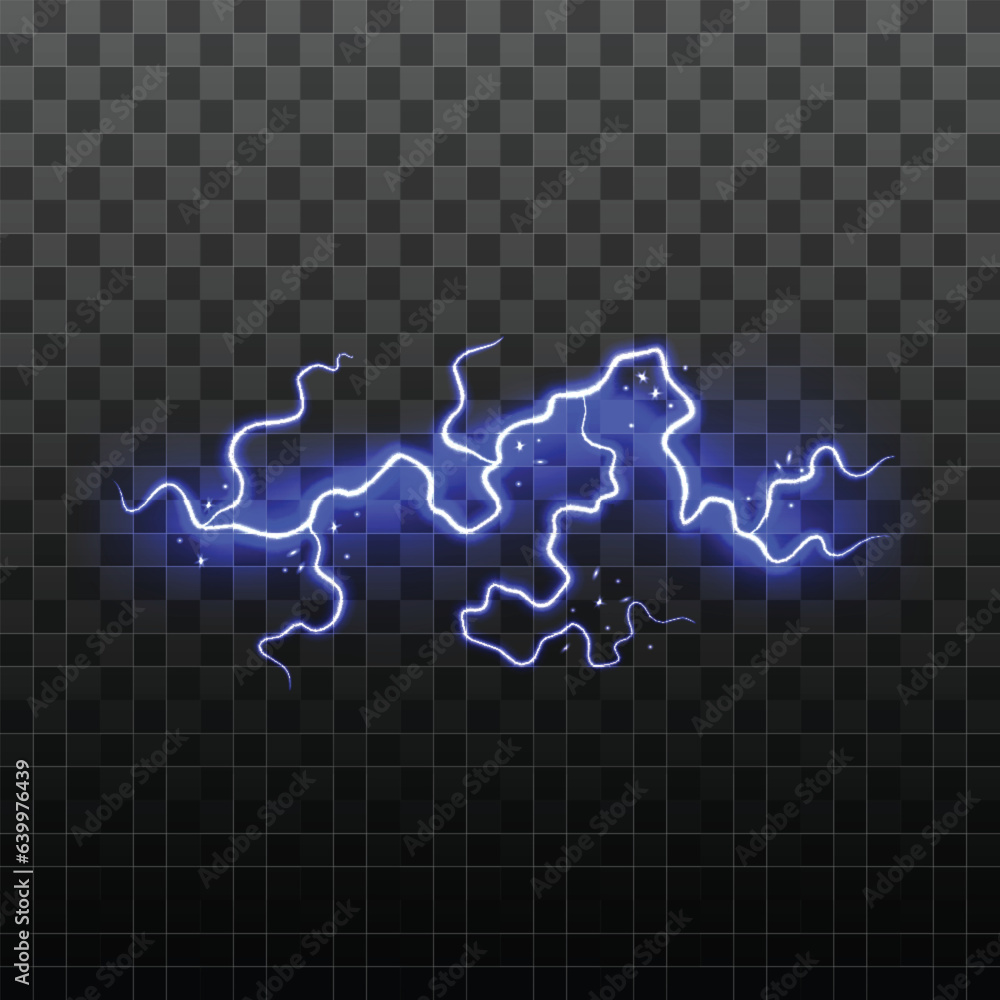 Realistic Detailed 3d Blue Lightning Electric Thunderbolt Symbol of ...
