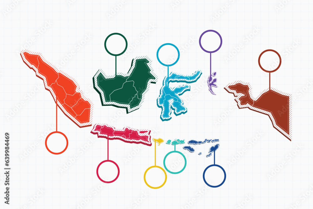 Infographic chart Indonesia Island colored vector map, Highly detailed ...