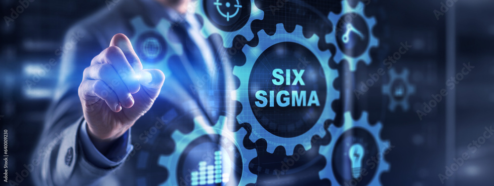Six Sigma Manufacturing Quality control. Process improving concept ...