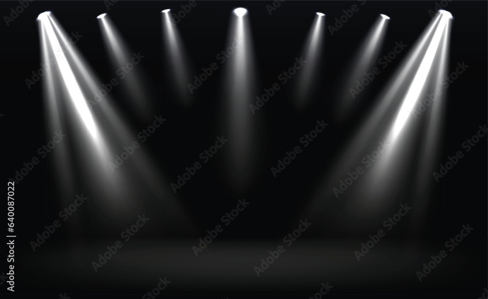 Room studio background with focus spotlight. Grey background with ...