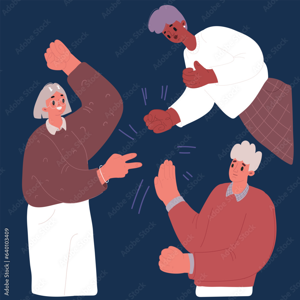 Cartoon vector illustration of Rock paper scissors, rock, paper game ...
