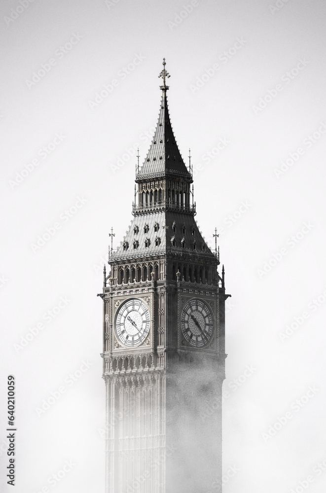 "Artistic rendition of Big Ben in London, capturing the iconic clock ...