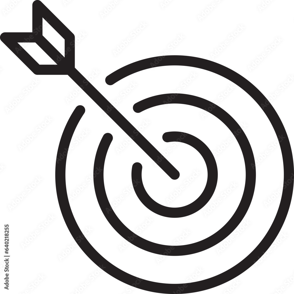 Arrow in target icon. Strategy symbol success. Vector illustration ...