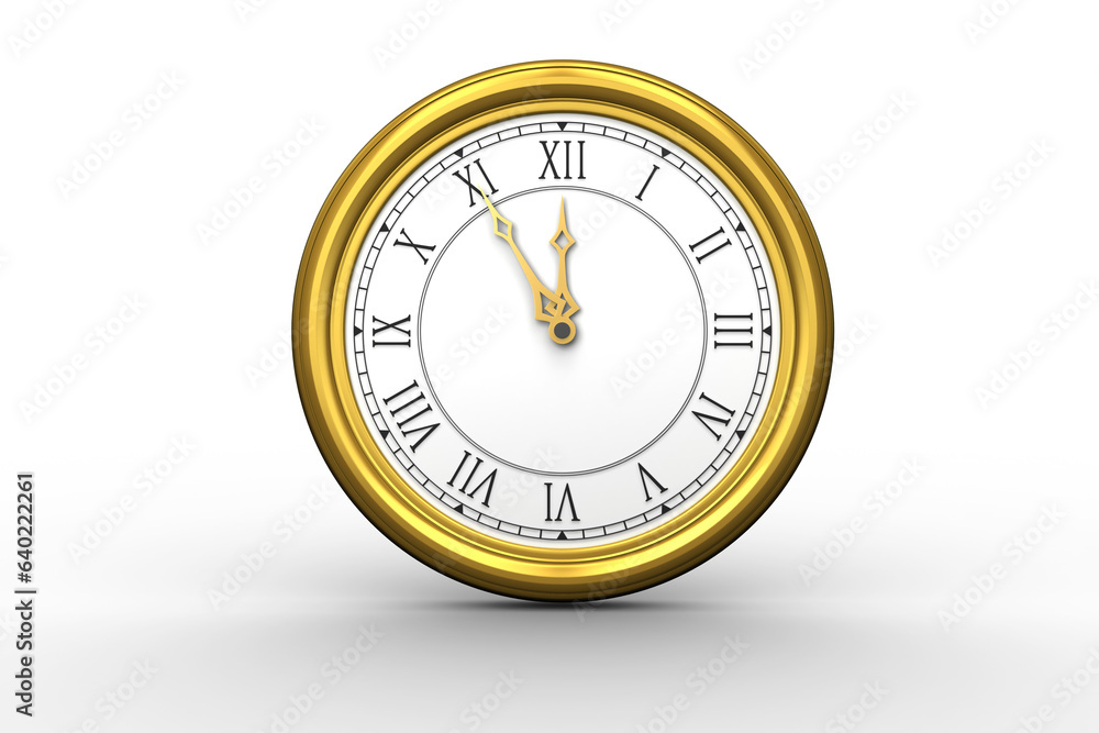 Digital png illustration of gold clock on transparent background Stock ...