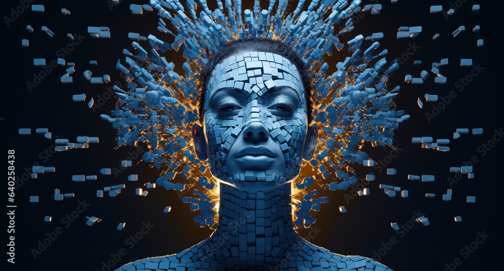 Health care, human body hologram with full body scan, bones, organs ...