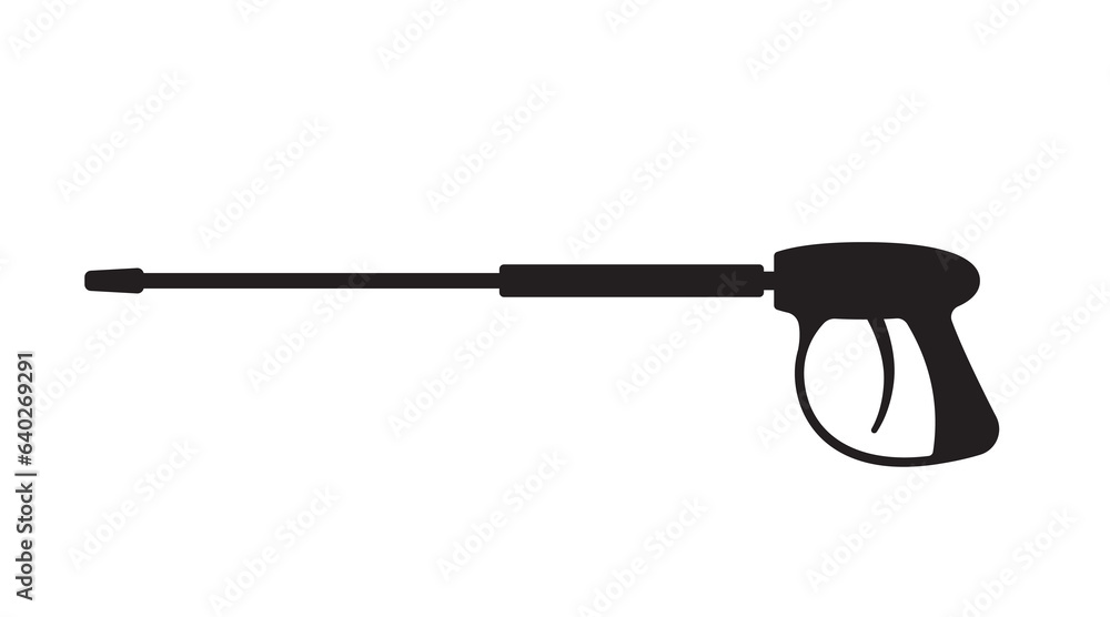 Pressure washer gun silhouette simple icon. Clipart image isolated on ...