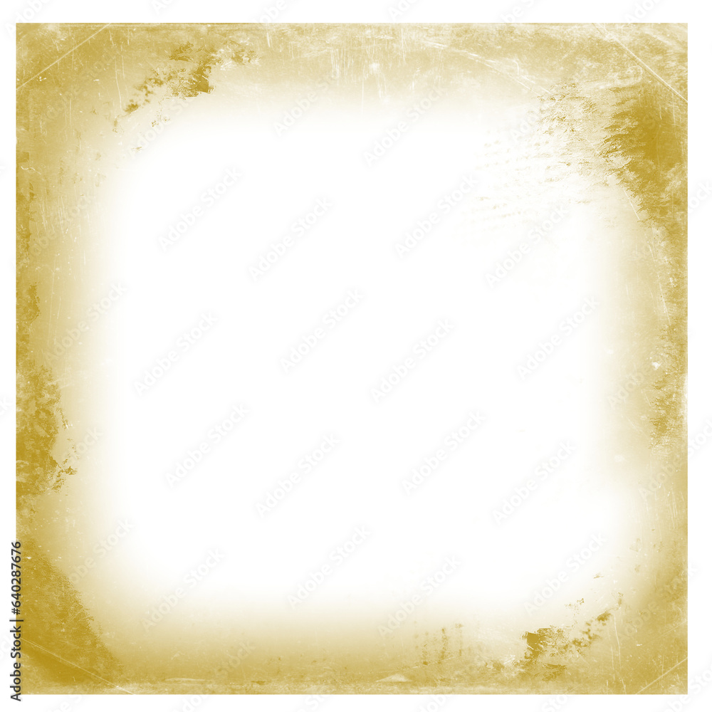 Grunge style golden frames overlay on transparent background. Royalty ...