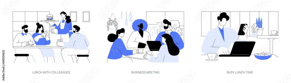 Business lunch isolated cartoon vector illustrations se Stock Vector ...