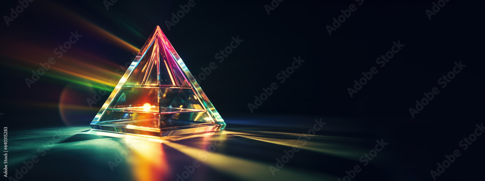 Light Refraction crystal prism with abstract blurred colorful lens ...