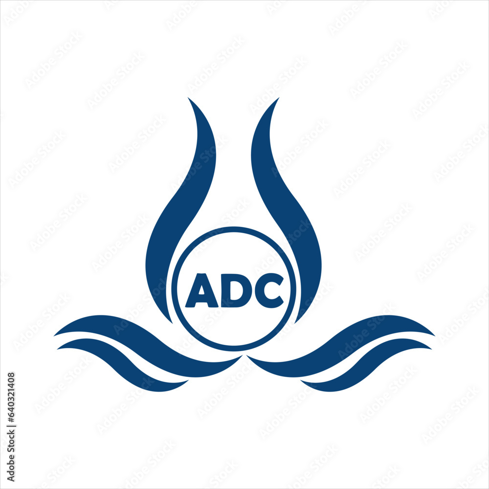 ADC letter water drop icon design with white background in illustrator ...