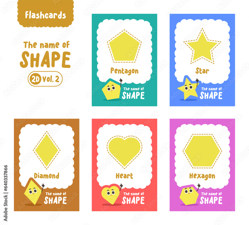 Flashcards (2D Shape Vol.2), Cards for children to learn the names of ...