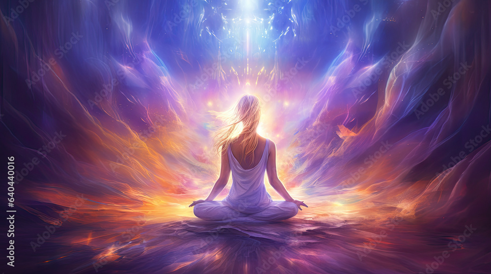 Spiritutal energy spirit healing meditation of the heart, in the style ...