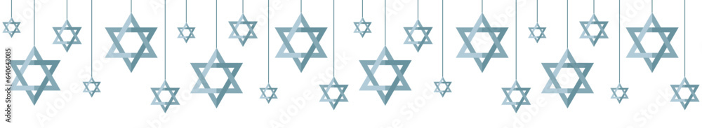 Seamless border garland with paper stars of David for Hanukkah and ...