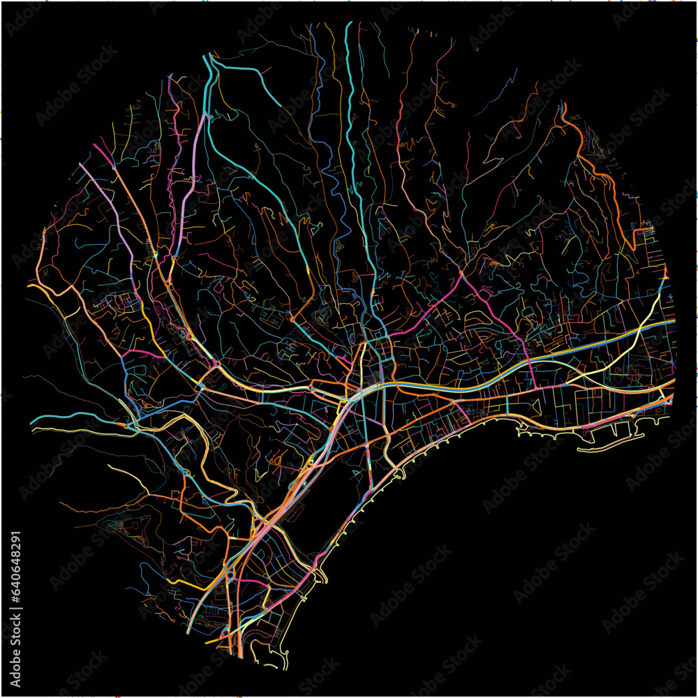 Vector de Stock Colorful Map of Cagnes-sur-Mer, Alpes-Maritimes with ...