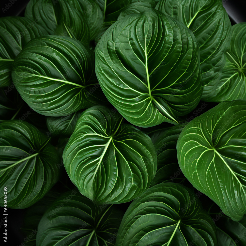 betel leaves art pattern in close up, mandala art style, full of leaves ...