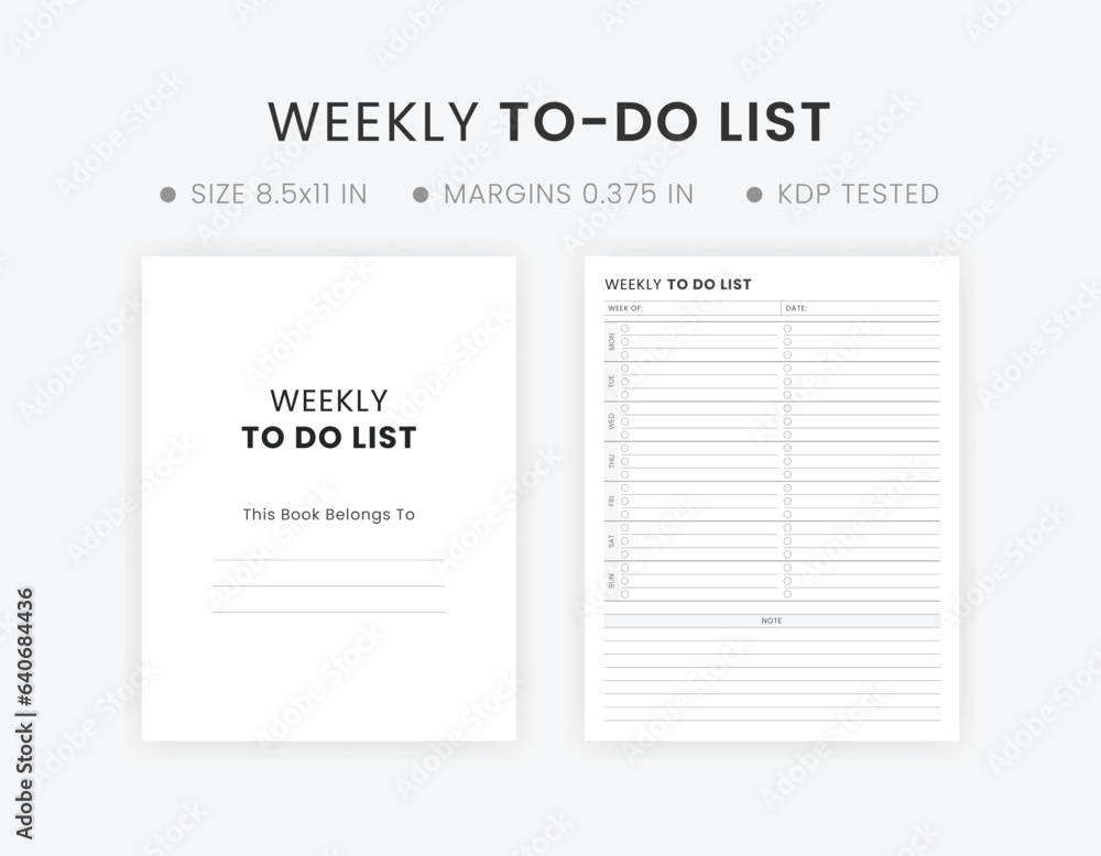 Printable weekly to-do list template Stock Vector | Adobe Stock