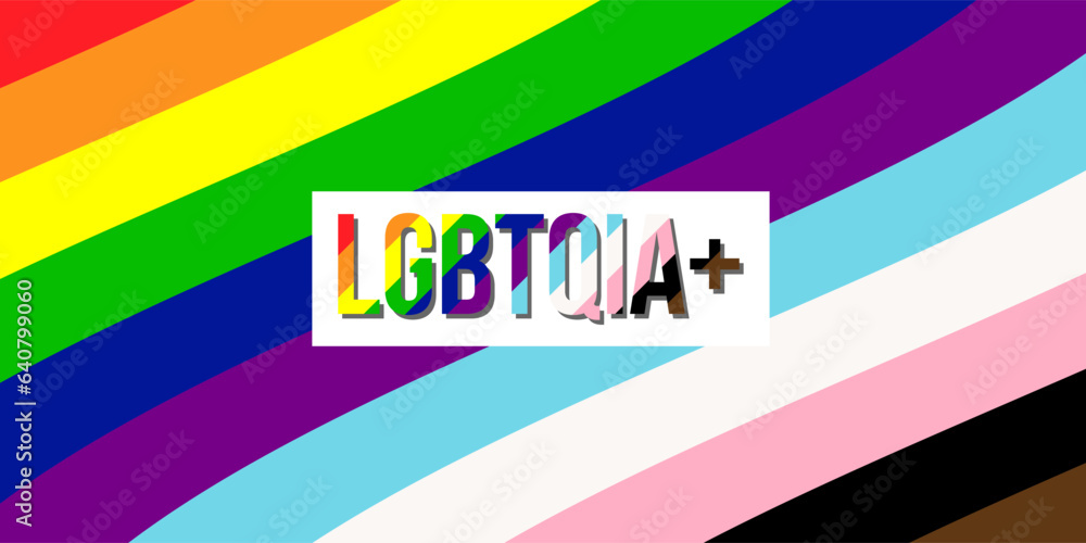 Image vectorielle Stock LGBTQIA+ Pride Month Banner. Pride Month Text ...