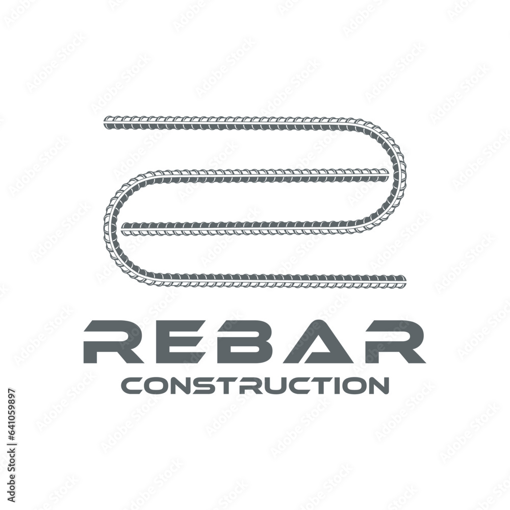 rebar concrete construction logo design. reinforcing steel business ...