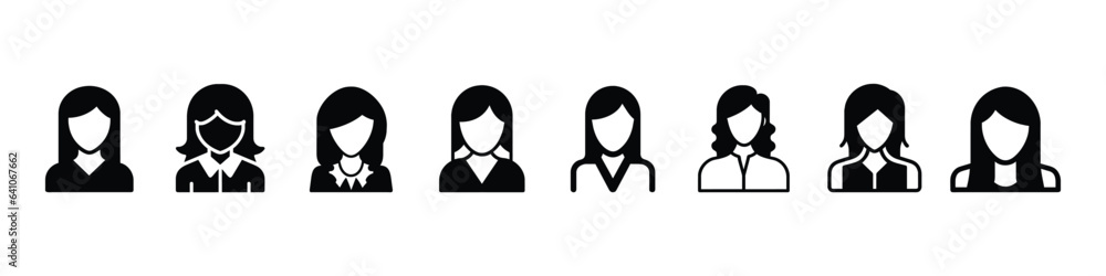 Female hair icon, Woman long hair icon for beauty salon, Hair icon ...