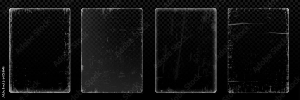 Worn grunge vinyl texture - realistic vector illustration mockup with ...