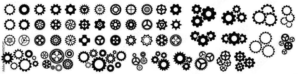 Gear icon vector set. clockwork illustration sign collection. Mechanics ...
