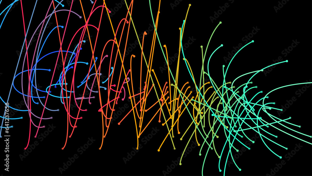 Crossing light beams. Energy flow Laser lines. Neon plexus knots ...