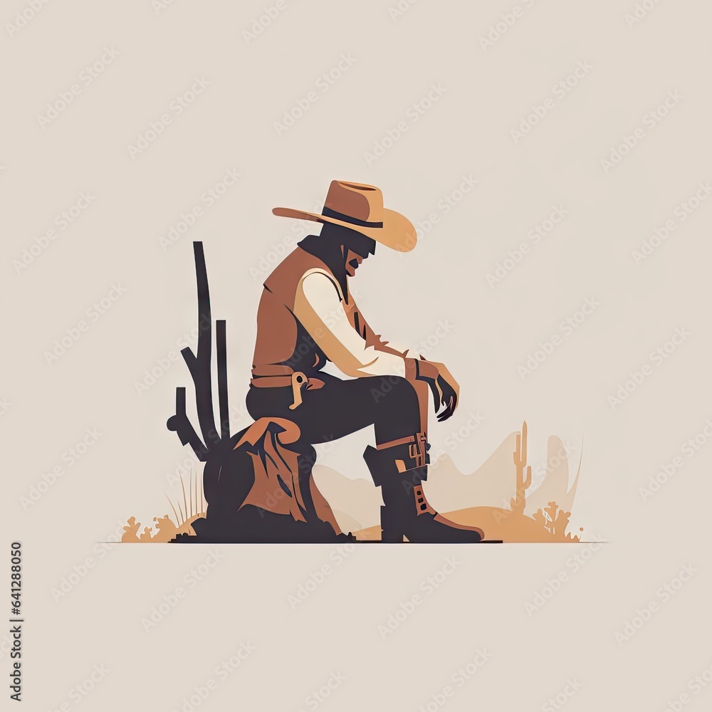 Typical Cowboy, Wild West Bandit in Traditional Stetson Hat and Shawl ...