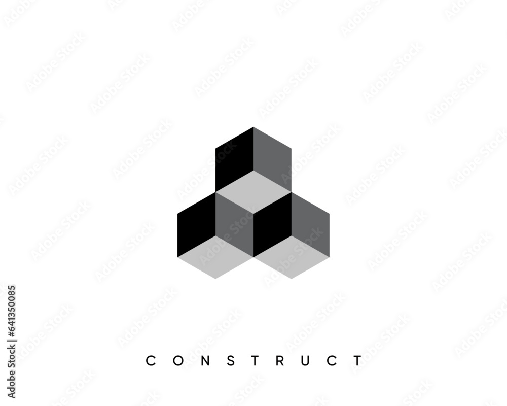 Construct logo. 3d construction vector sign. Design for architecture, planning and structure ...