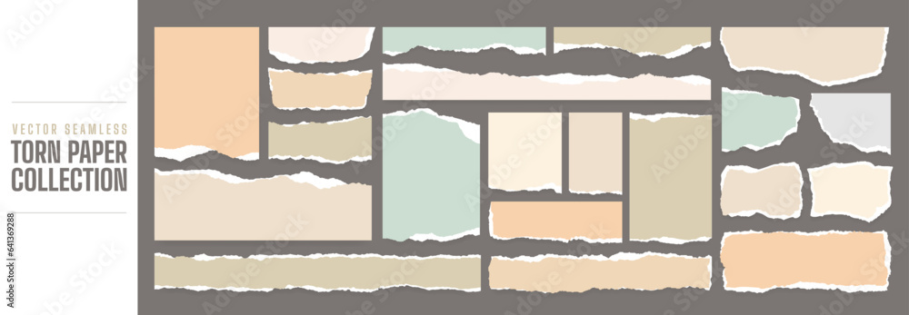 Realistic seamless torn or ripped paper sheet or newspaper clip art ...