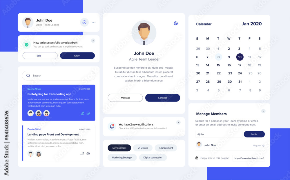 Dashboard UI. Modern presentation with management system, clean and ...
