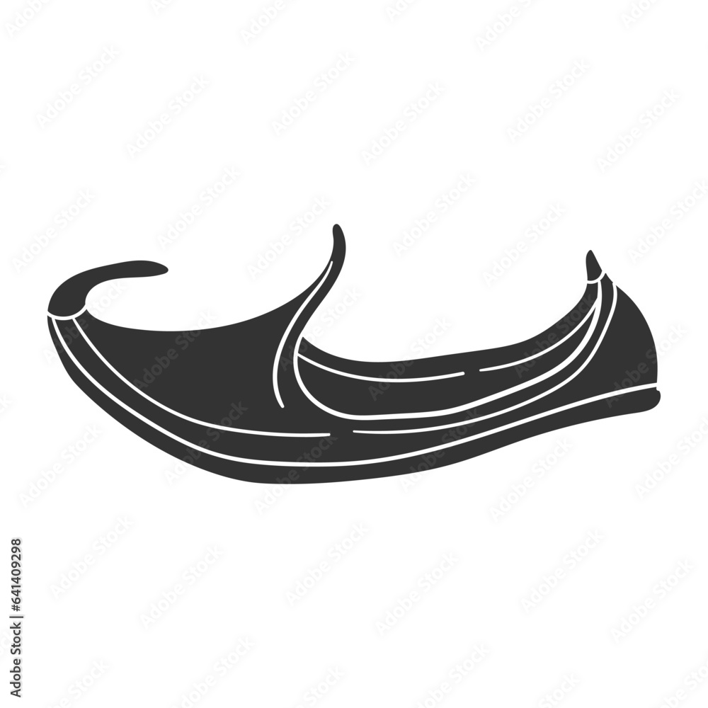 Arabian Slippers Icon Silhouette Illustration. Arab Culture Vector ...