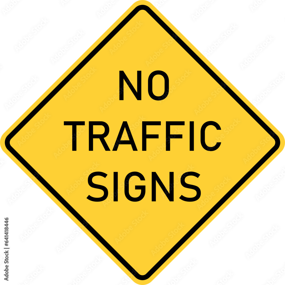 Vector graphic of a usa No Traffic Signs highway sign. It consists of ...