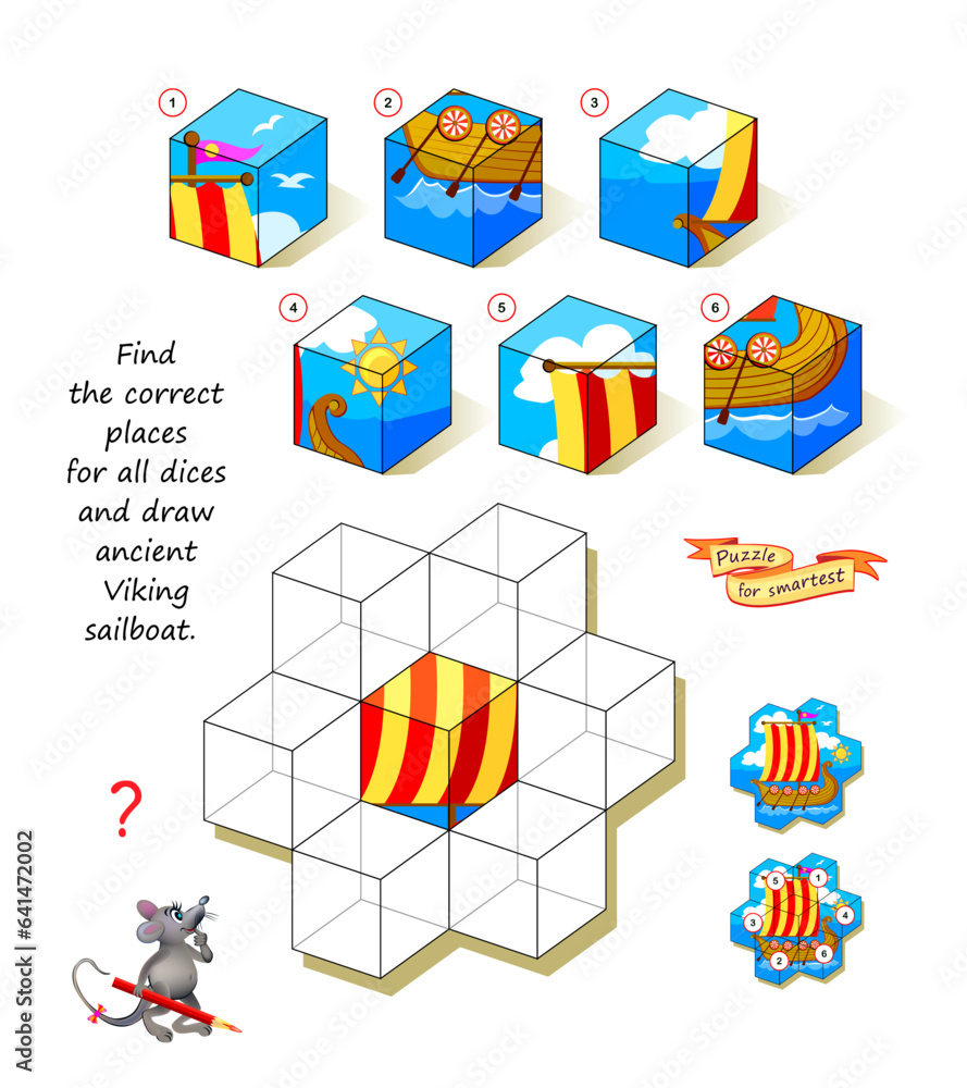 Logic puzzle for children and adults. Find the correct places for all ...