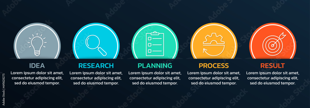 5 step infographic template. Process diagram, business presentation ...