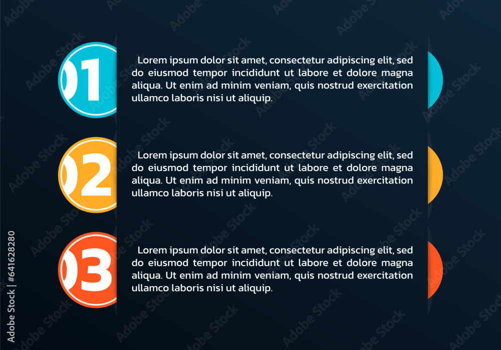 3 step, option infographic. Menu, list design. Business presentation ...