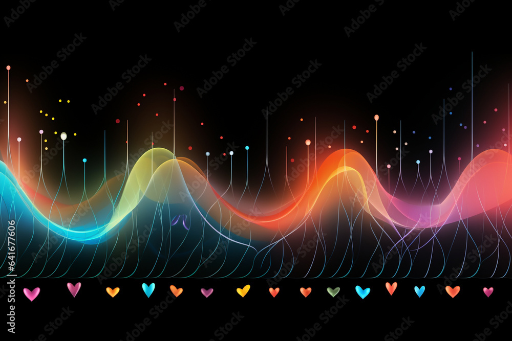 Visualization of heartbeats and their synchronized rhythm, illustrating ...