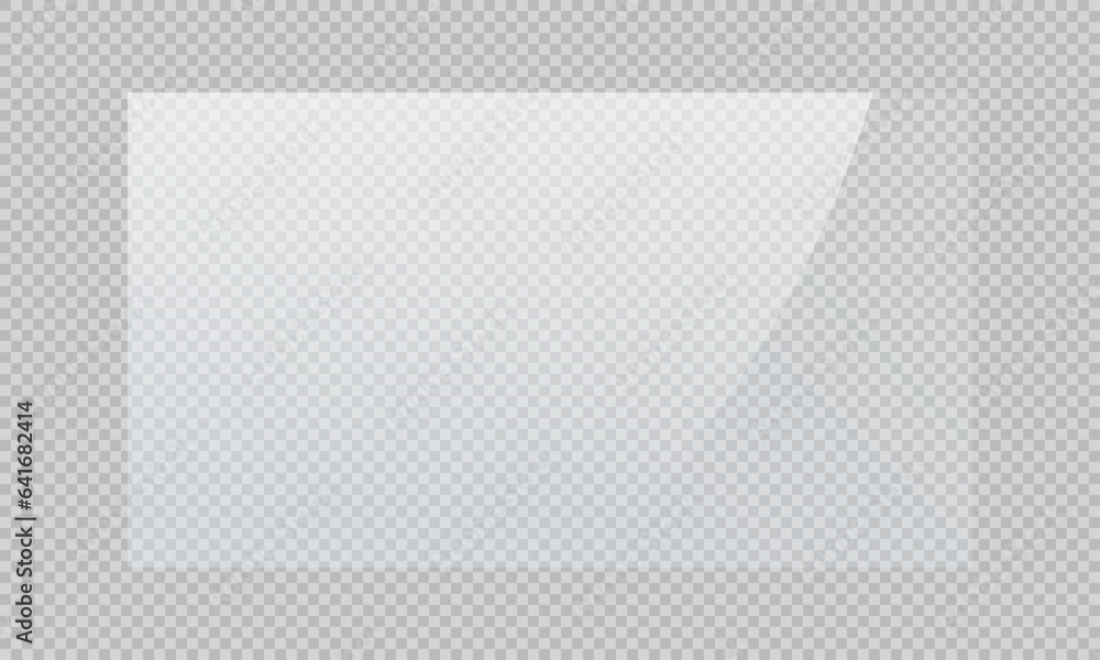 Transparent shiny glass plate. Screen reflection vector illustration on ...