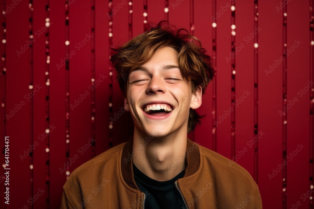Lifestyle portrait photography of a beautiful boy in his 20s winking ...