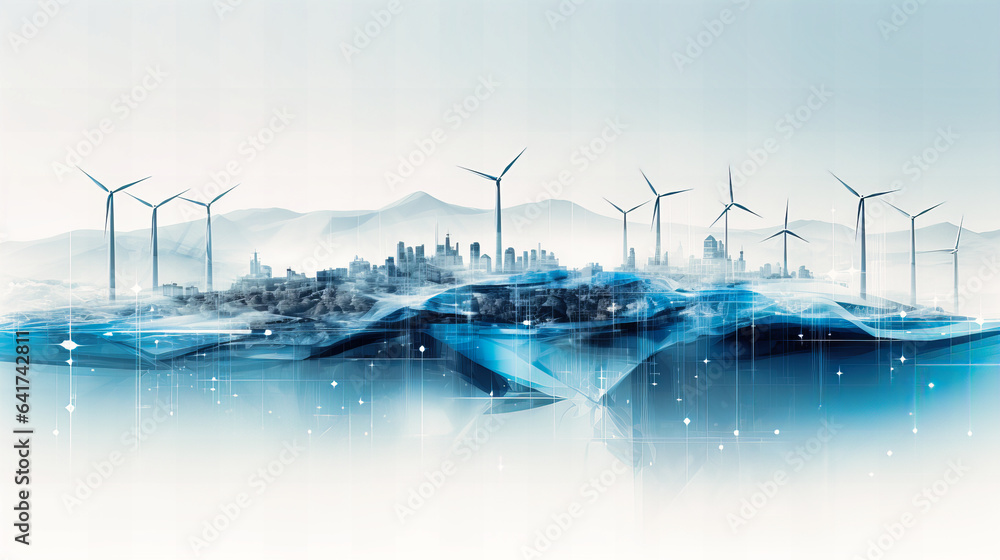 A digital windmill harnessing wind energy and transmitting data about ...