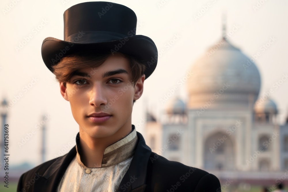 Close-up portrait photography of a blissful boy in her 20s wearing a ...