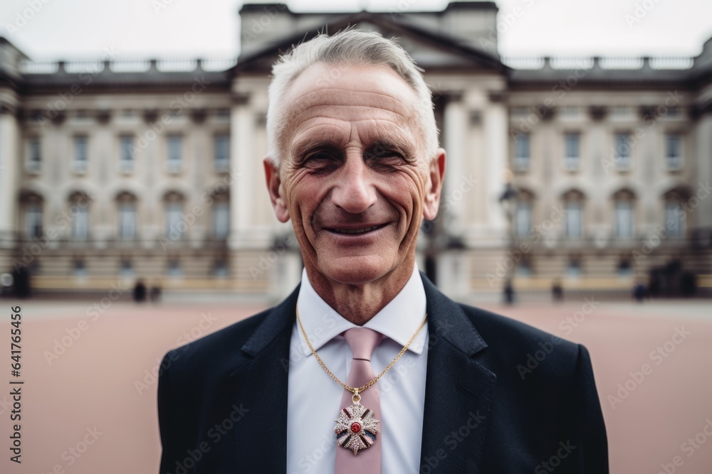 Medium shot portrait photography of a grinning mature man wearing a ...