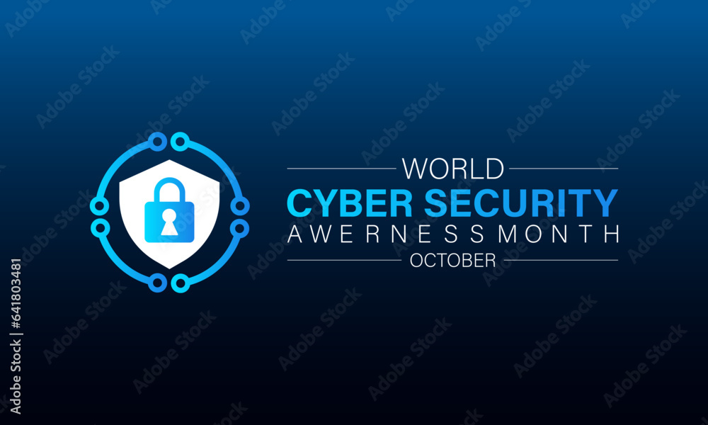 Vector illustration design concept of national cyber security awareness month observed on every ...