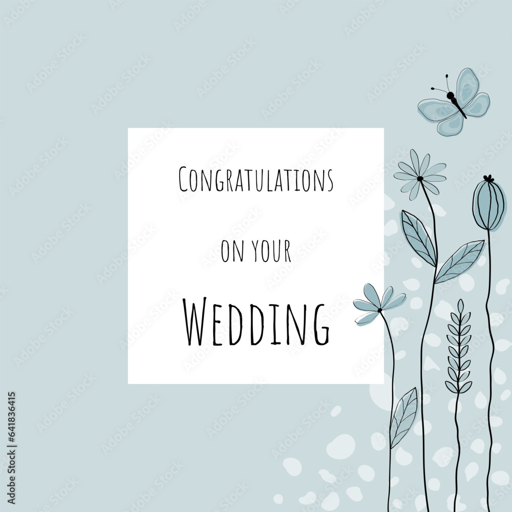 Congratulation on your Wedding - Schriftzug in englischer Sprache ...