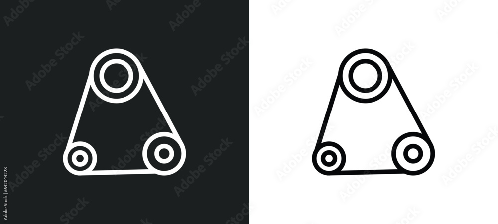 car fan belt icon isolated in white and black colors. car fan belt ...