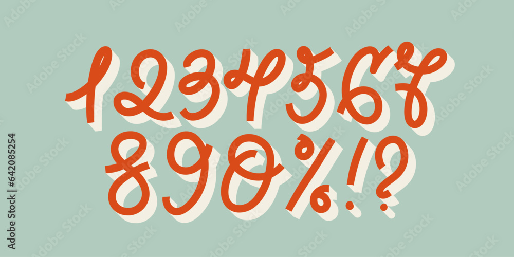 The numbers and commonly used marks and symbols in vintage cartoon ...