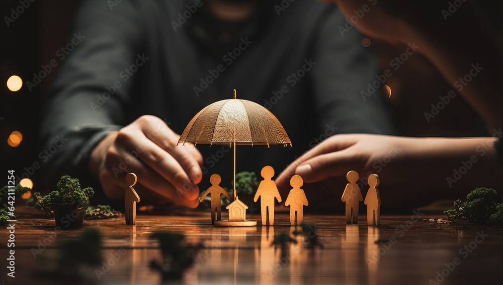 Family insurance concept. Family protection. Family insurance. Stock ...