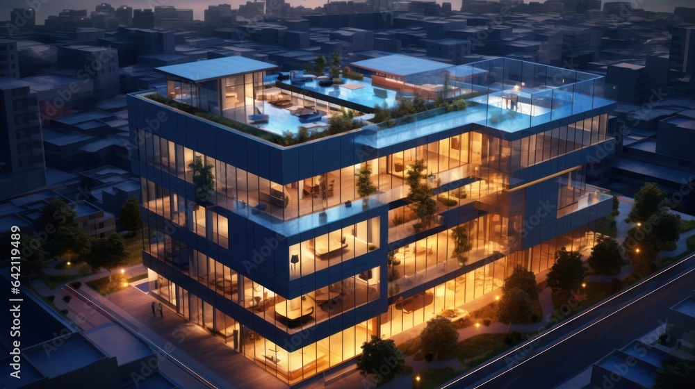 miniature model of a contemporary villa house neighborhood showcases a ...