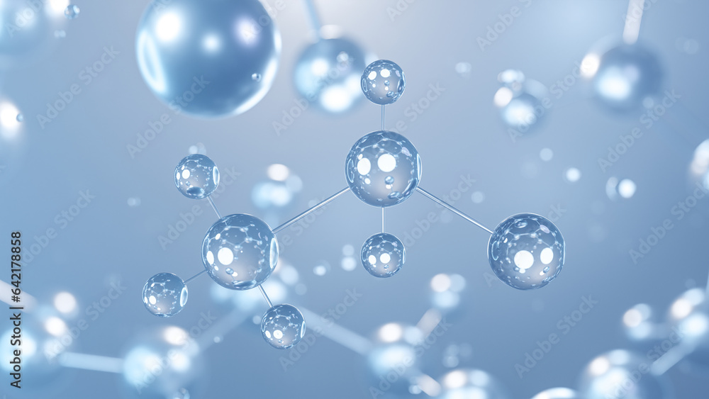 ภาพประกอบ Stock chloroethane molecular structure 3d, flat model, ethyl ...